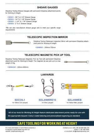 Stopdrop Tooling General Tools for ‘Working At Height’ • STOPDROP TOOLING