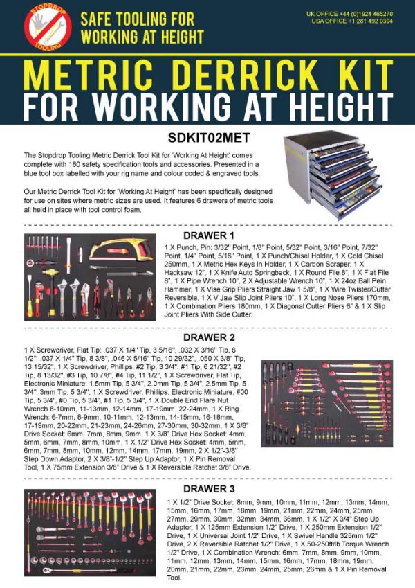 Stopdrop Tooling Metric Derrick Kit for ‘Working At Height’ • STOPDROP ...