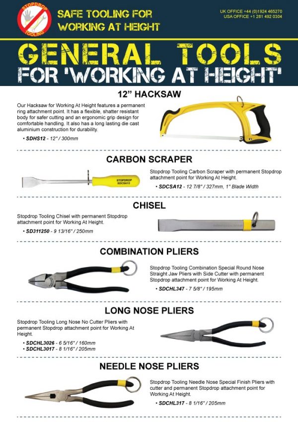General Tools for ‘Working At Height’ • STOPDROP TOOLING