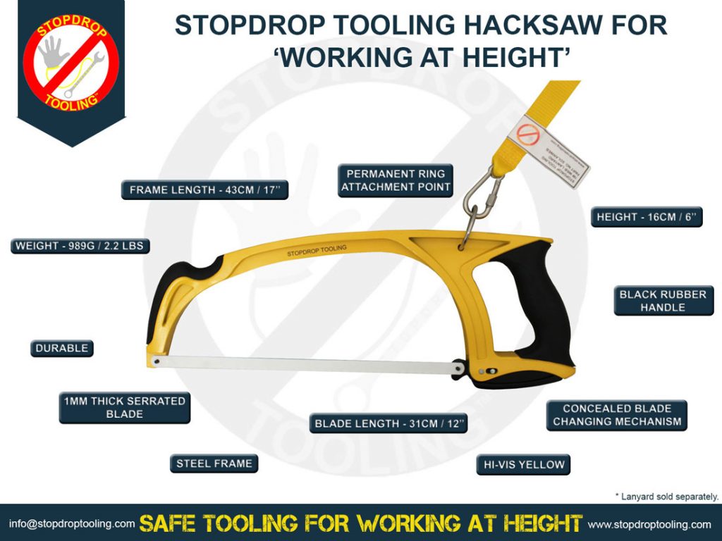 SDHS12 - Stopdrop Tooling Hacksaw For Working At Height • STOPDROP TOOLING